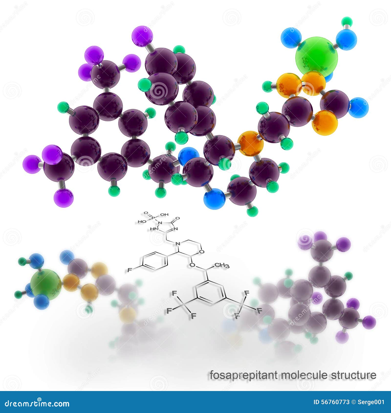 Fosaprepitant Molecule Structure. Royalty-Free Stock Photography ...