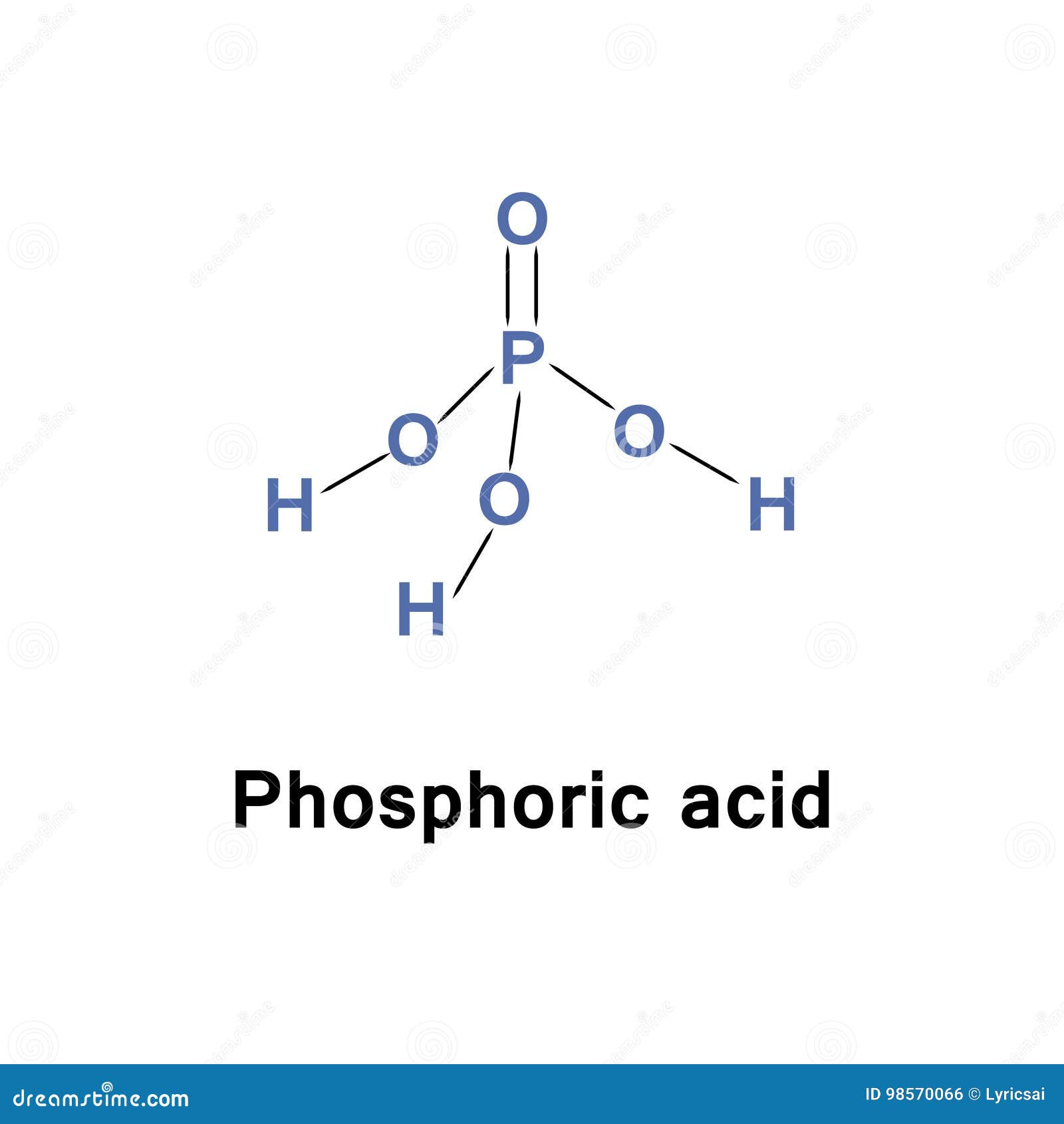 Fosforzuur H3PO4 vector illustratie. Illustration of wetenschap - 98570066
