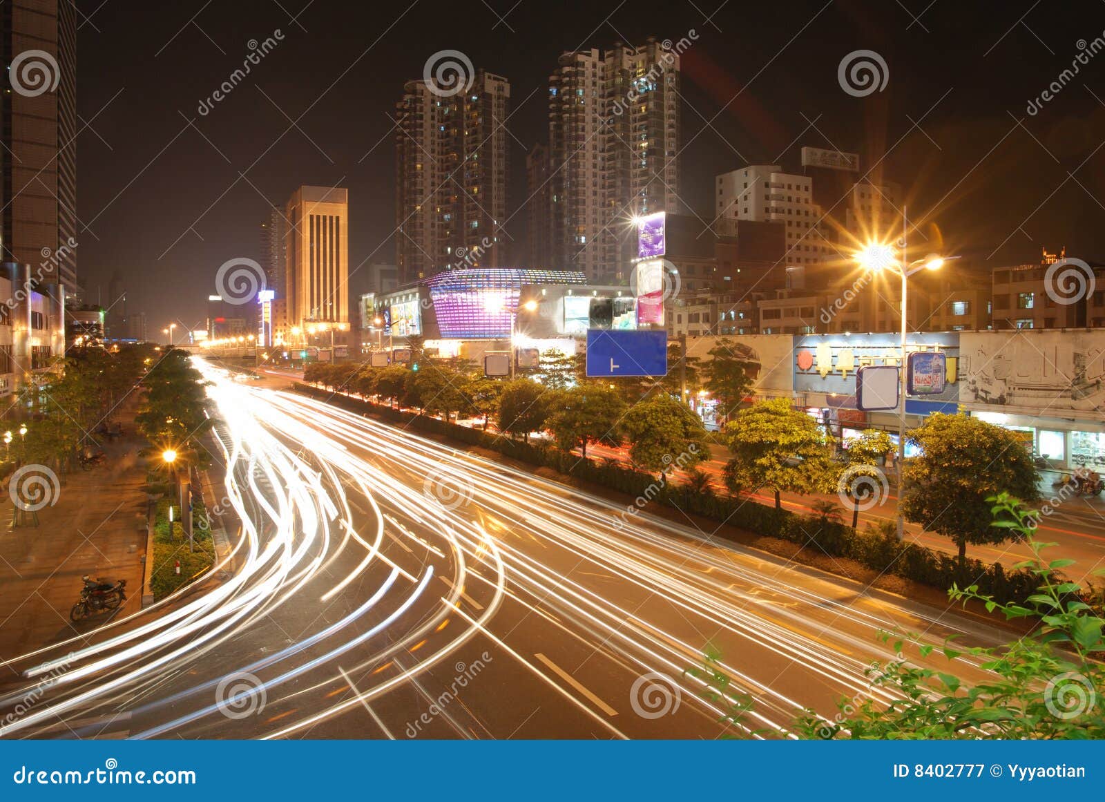 Foshan by night stock image. Image of scene, illumination - 8402777