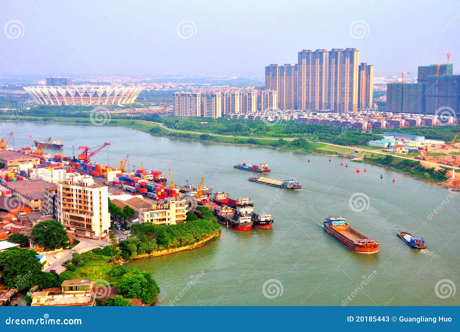 Foshan River scenery today editorial stock photo. Image of china - 20185443