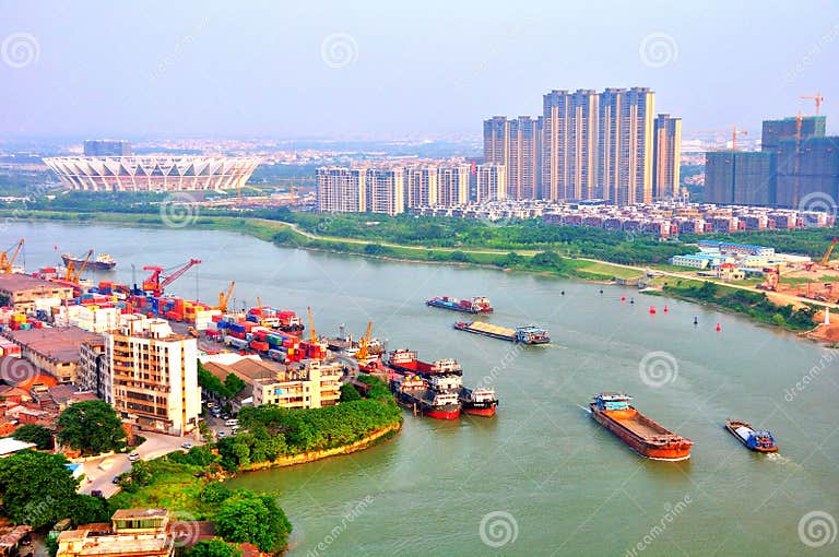 Foshan River scenery today editorial stock photo. Image of china - 20185443
