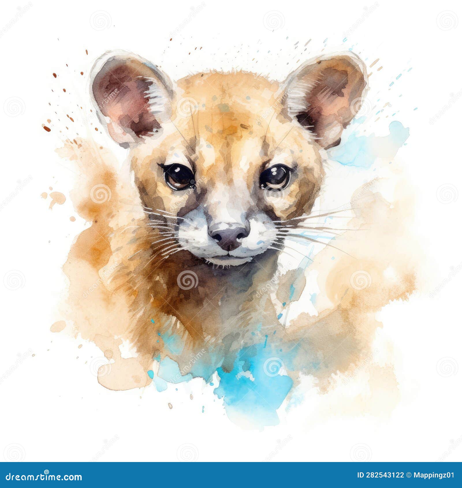 Fossa Face Vector Iilustration In Hand Drawn Design Style ...