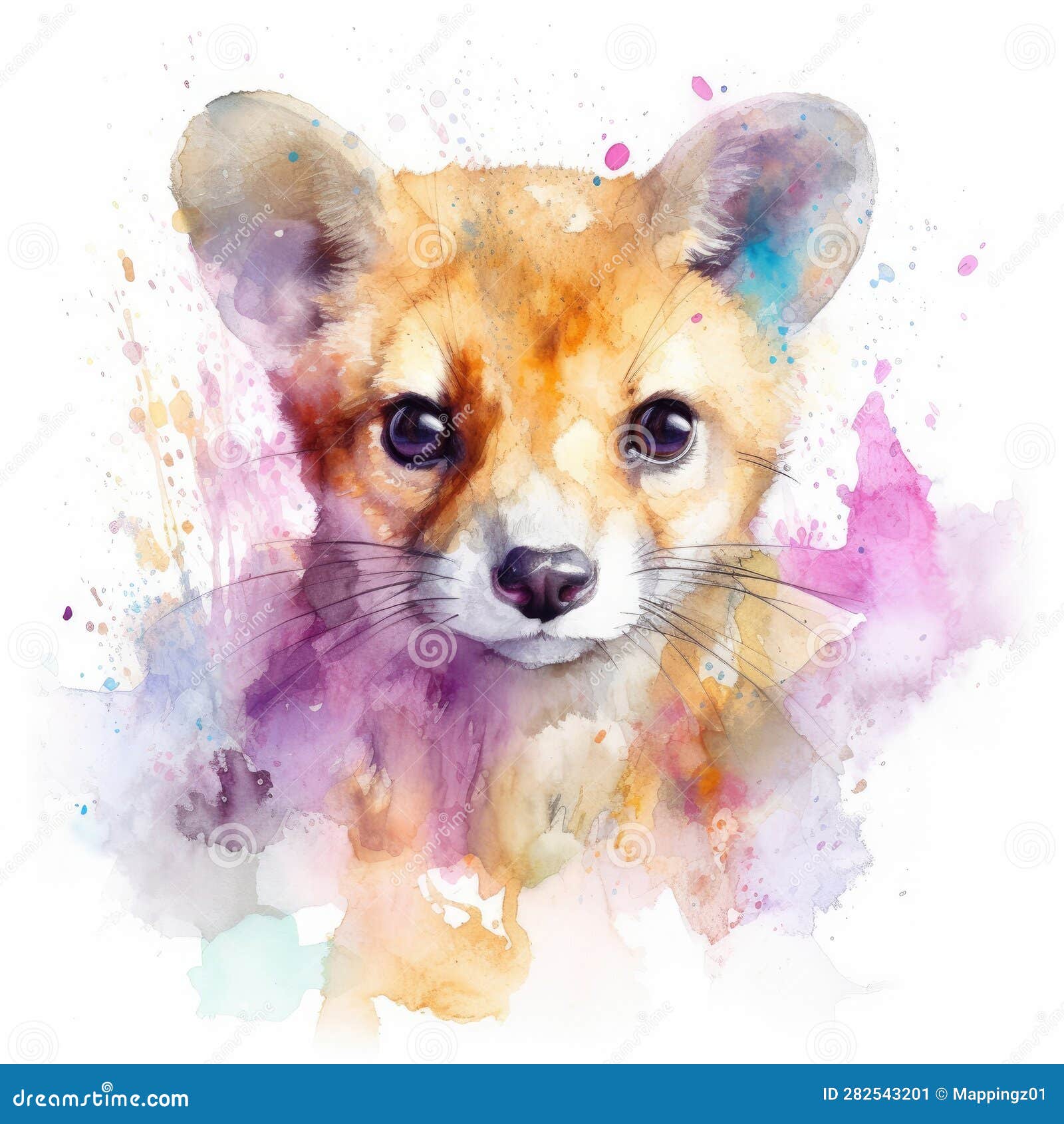 Fossa Face Vector Iilustration In Hand Drawn Design Style ...