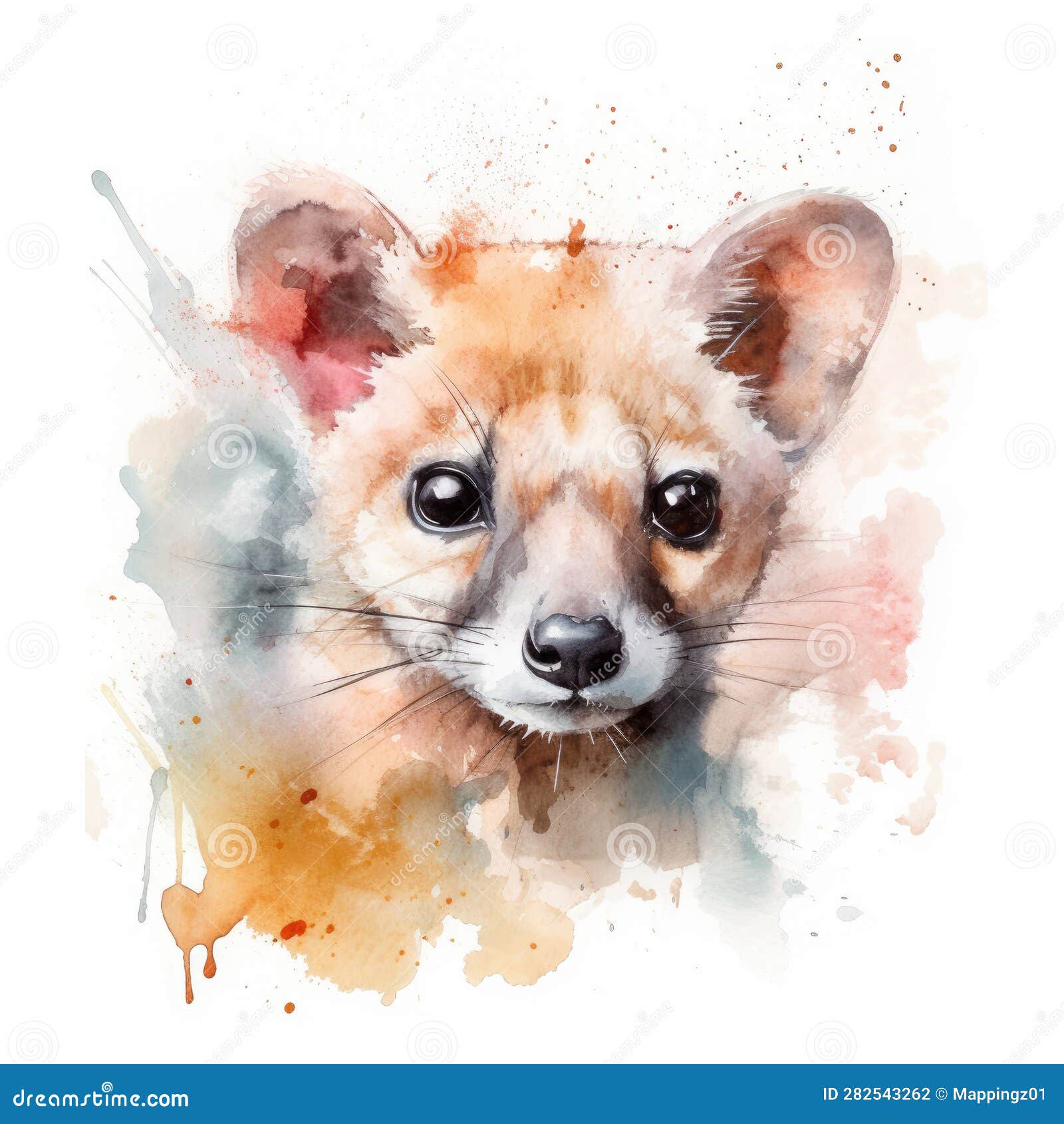 Fossa Face Vector Iilustration In Hand Drawn Design Style ...