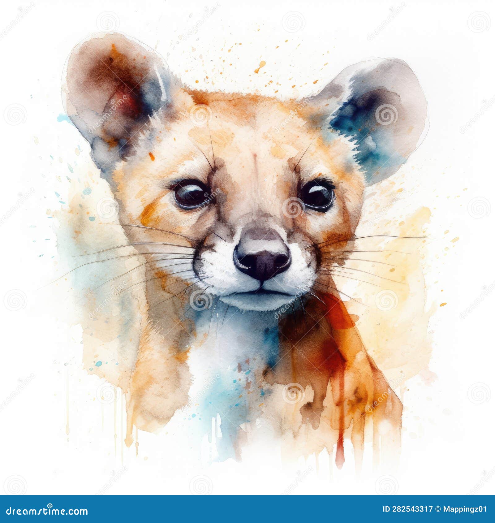 Fossa Face Vector Iilustration In Hand Drawn Design Style ...