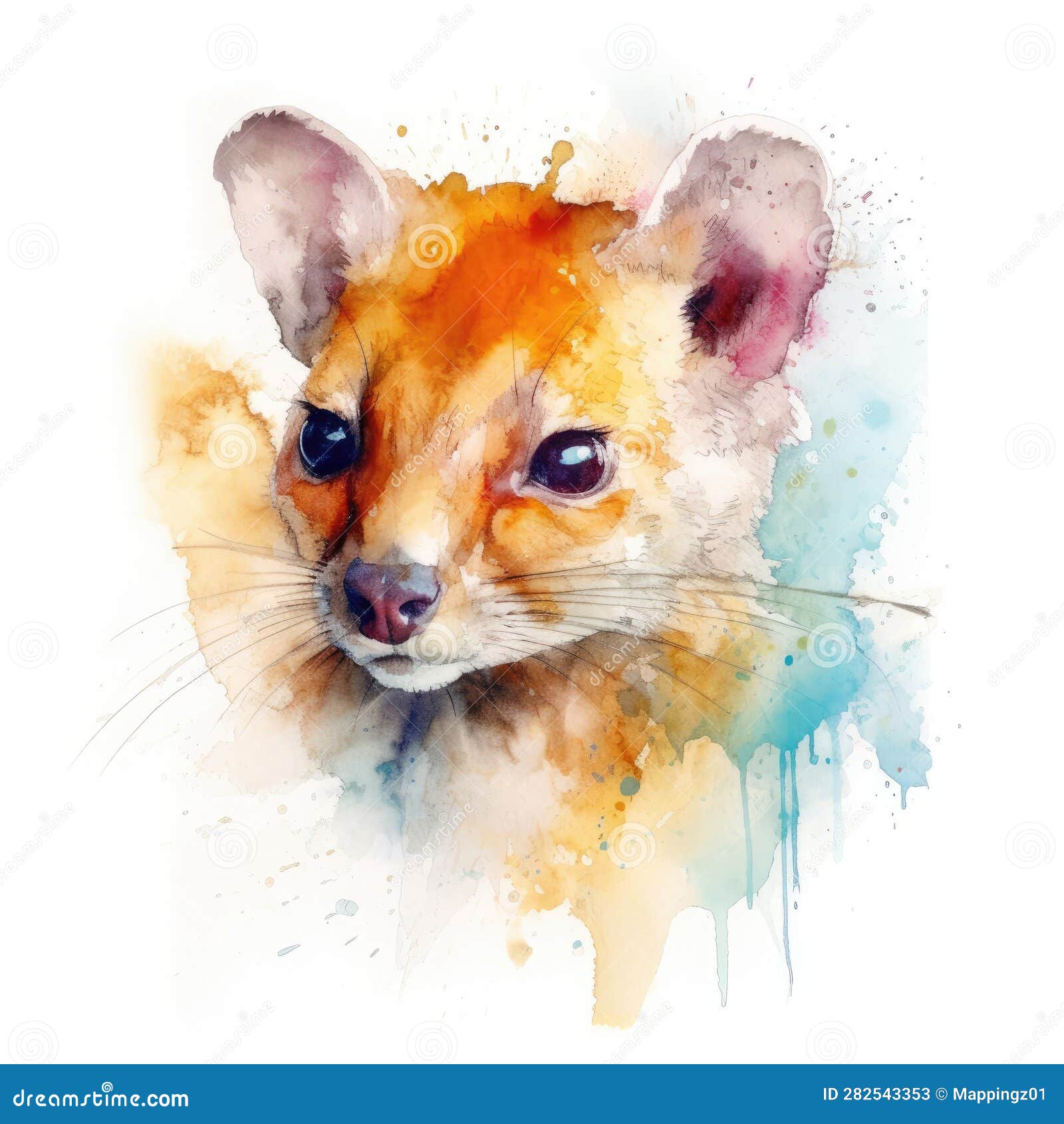 Fossa Face Vector Iilustration In Hand Drawn Design Style ...