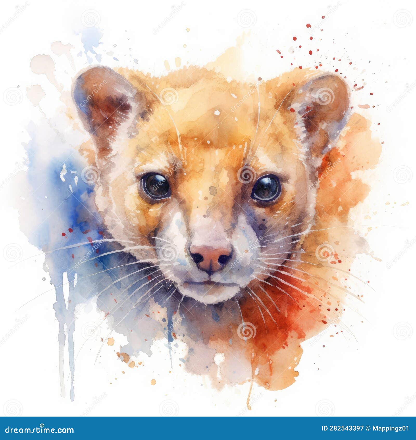 Fossa Face Vector Iilustration In Hand Drawn Design Style ...