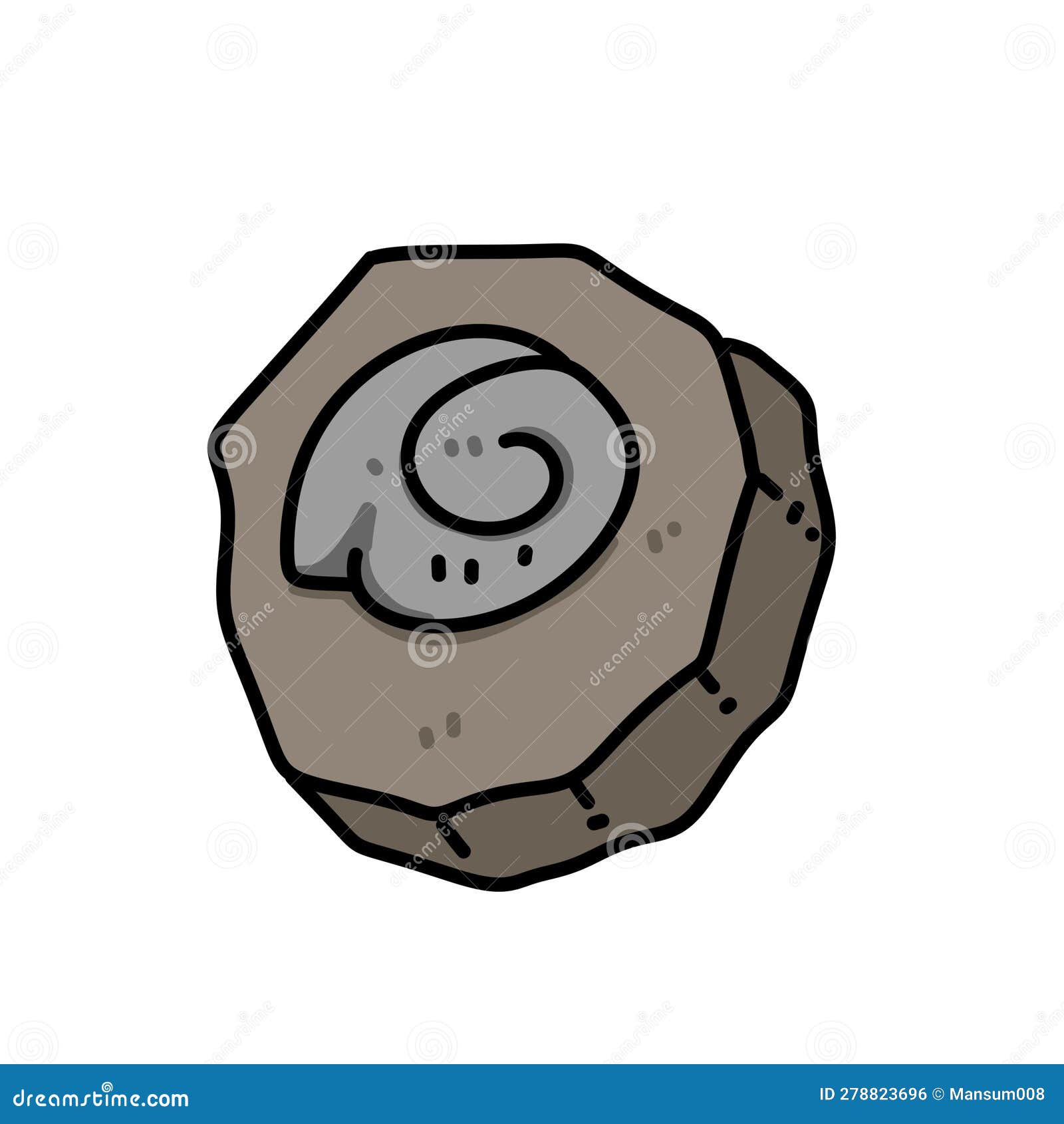 Fossil Cartoon on White Background Stock Illustration - Illustration of ...