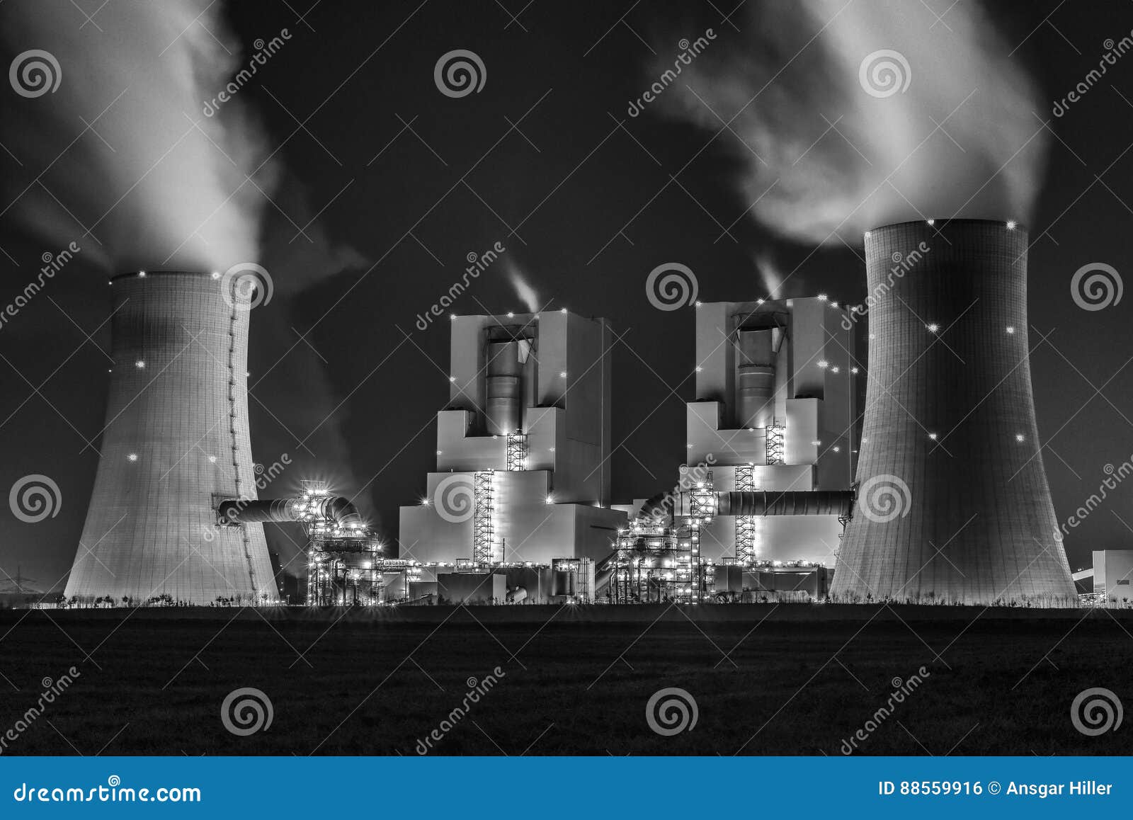 Fossil fuel power station stock photo. Image of electricity - 88559916