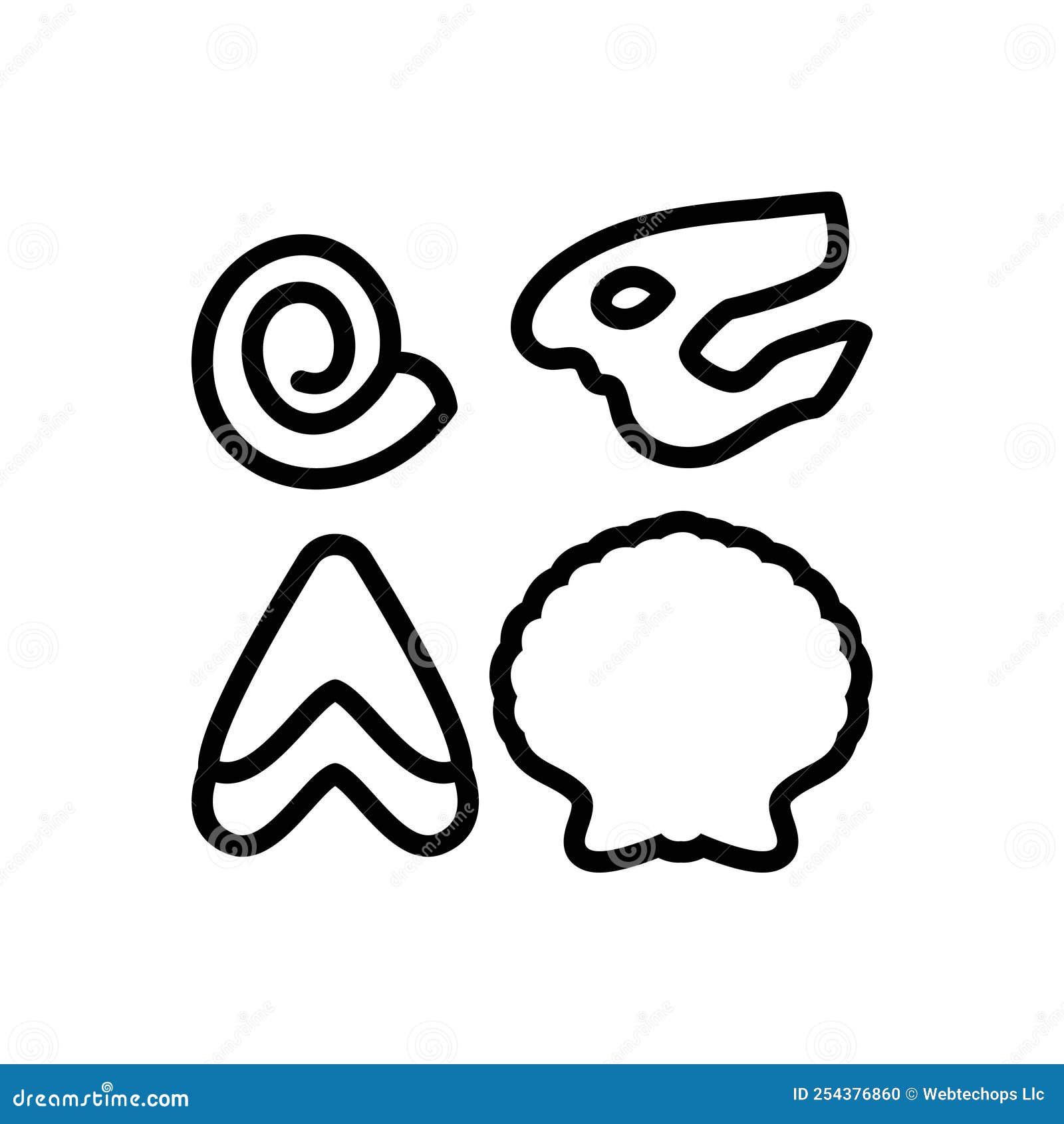 Black Line Icon for Fossil, Relic and Skeleton Stock Illustration ...