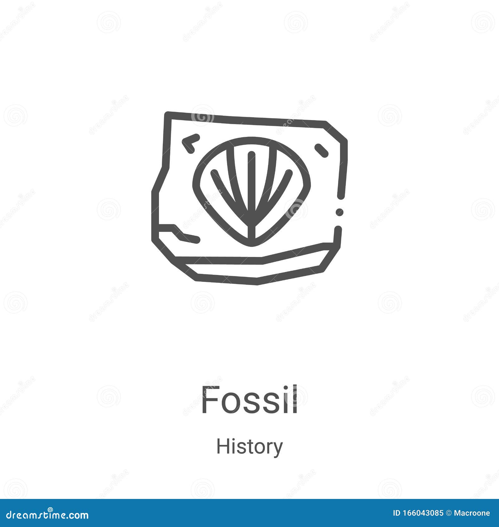 Fossil Icon Vector from History Collection. Thin Line Fossil Outline ...