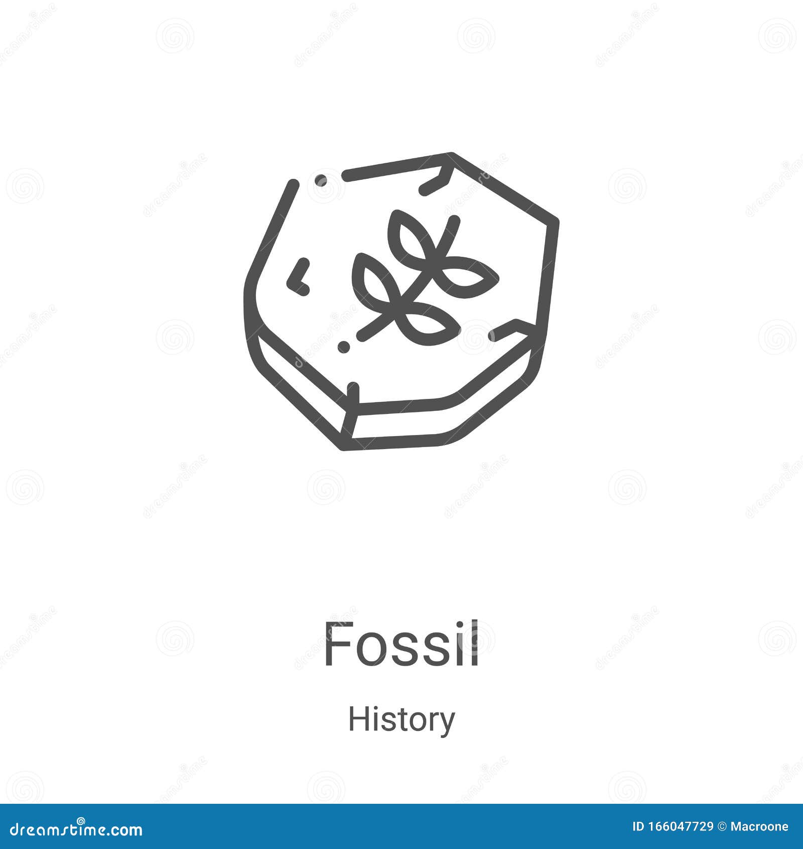Fossil Icon Vector from History Collection. Thin Line Fossil Outline ...