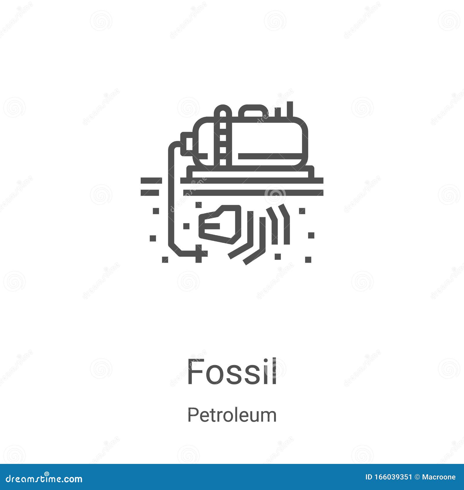 Fossil Icon Vector from Petroleum Collection. Thin Line Fossil Outline ...