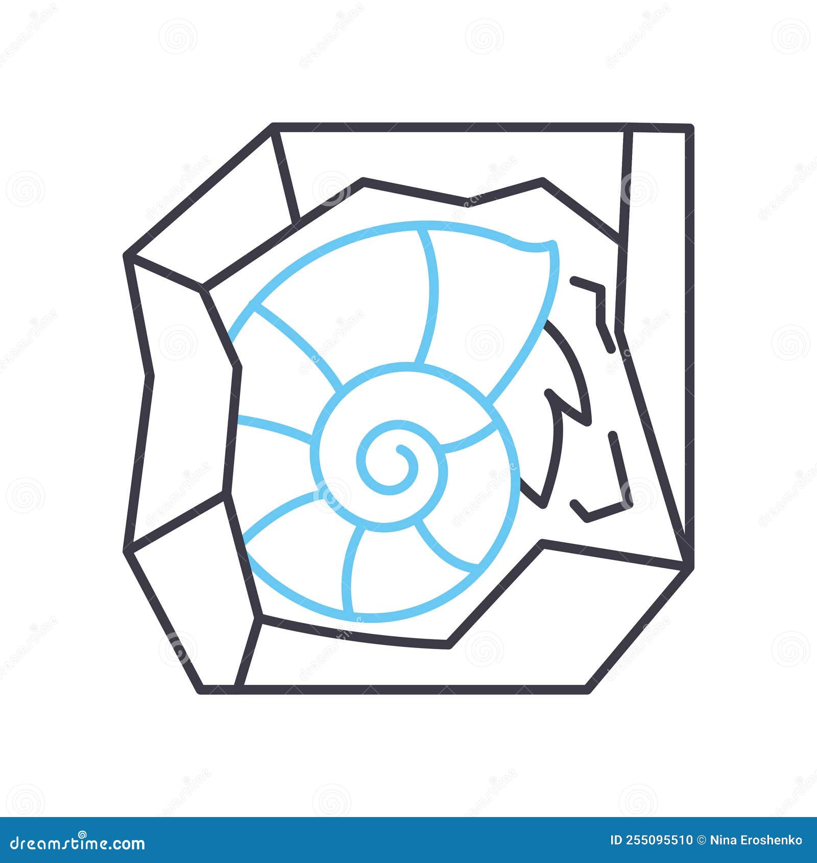 Fossil Line Icon, Outline Symbol, Vector Illustration, Concept Sign ...