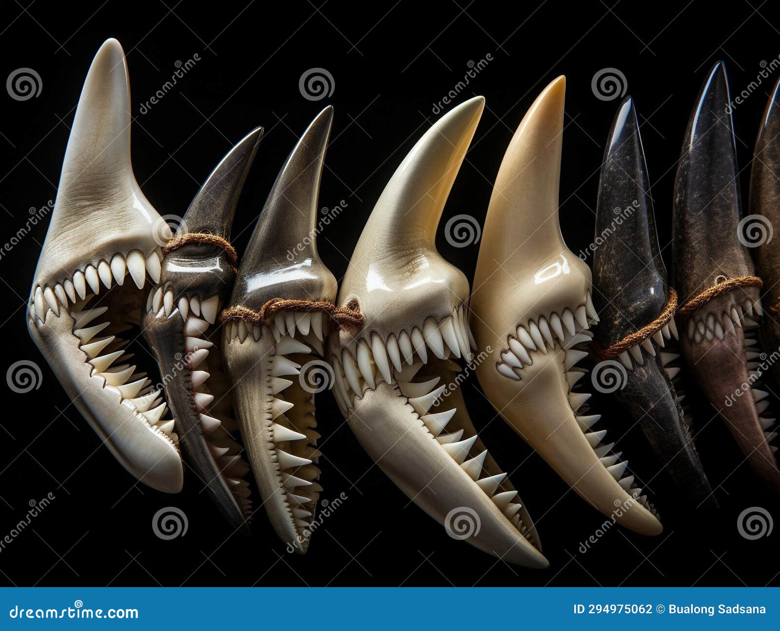 Fossil Shark Teeth on a Black Background Made with Generative AI ...