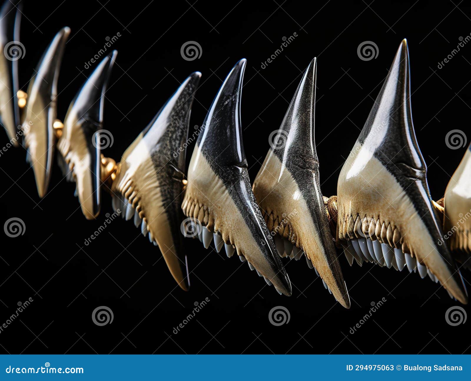 Fossil Shark Teeth on a Black Background Made with Generative AI ...