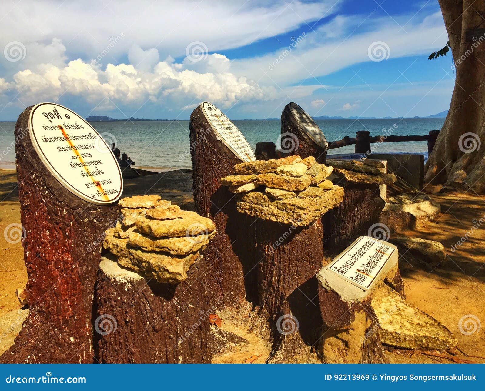 Fossil Shell Stone Monument Stock Image - Image of thailand, ocean ...