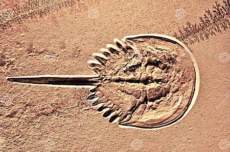 Fossilized Horseshoe Crab stock photo. Image of petrified - 23963256