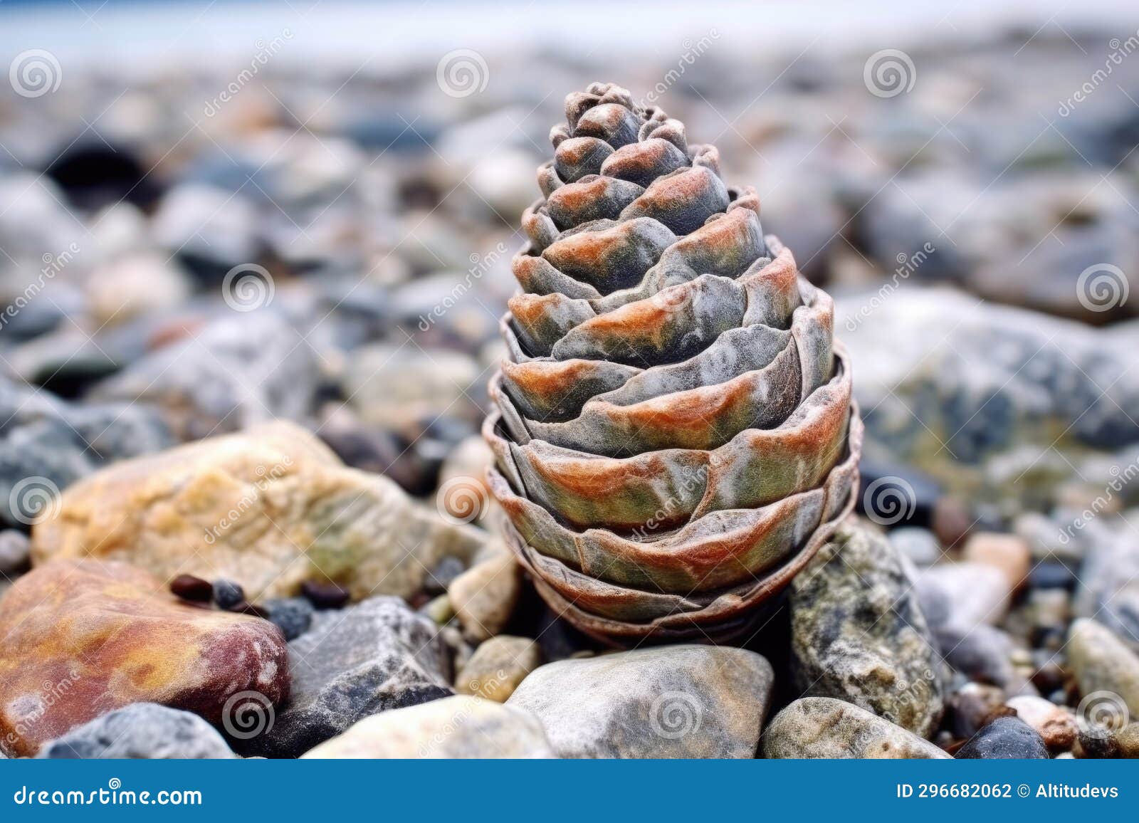 Fossilized Pine Cone Resting on Ages-old Rock Stock Photo - Image of ...