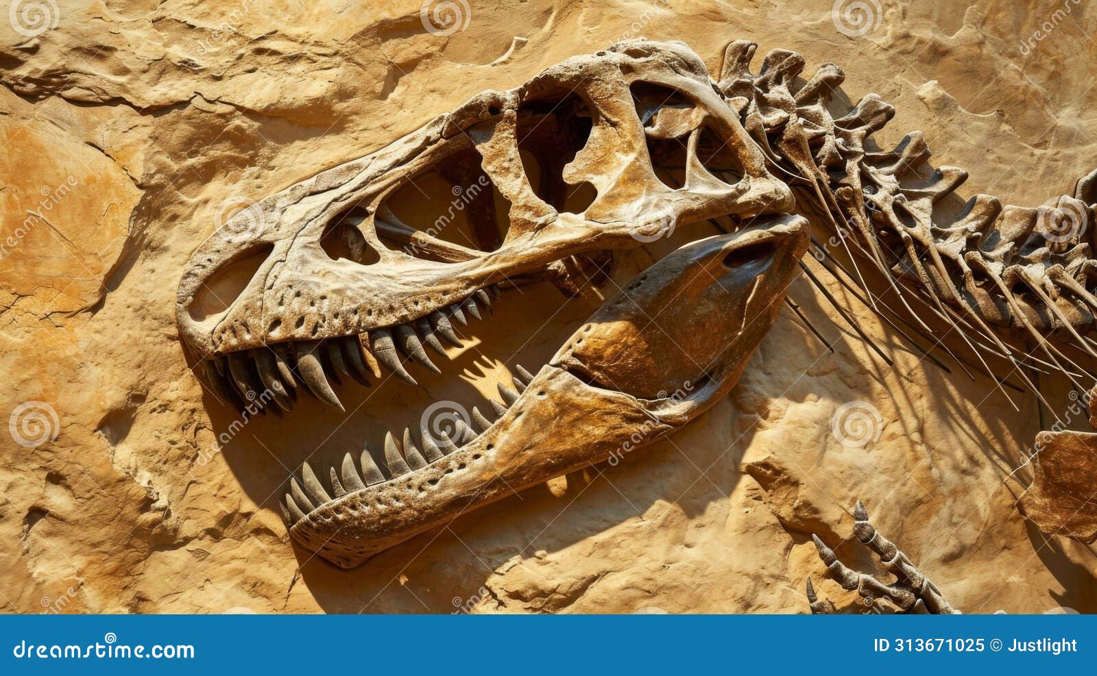 The Fossilized Remains of a Large Carnivorous Dinosaur with Broken ...