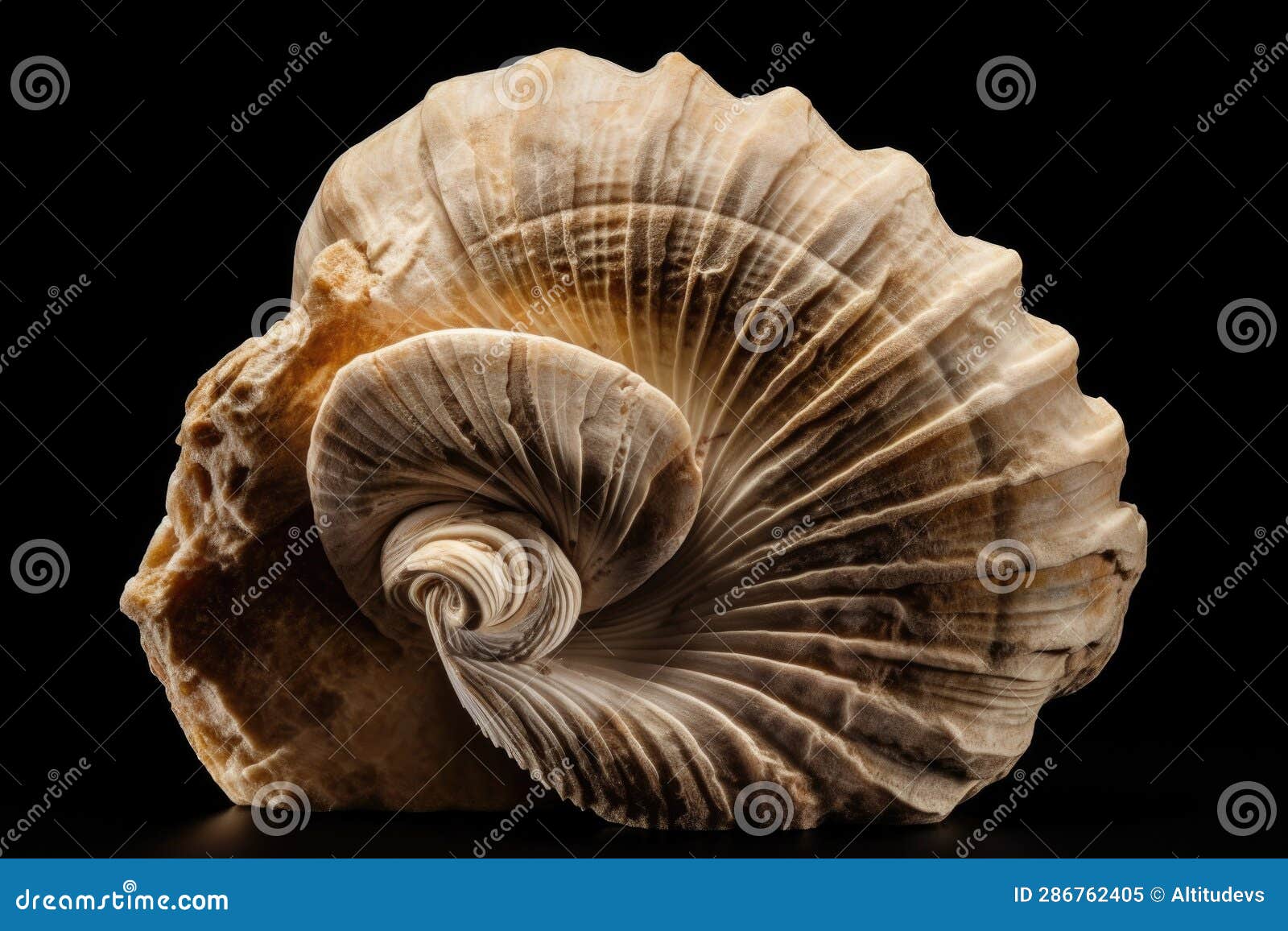 Fossilized Seashell in Limestone Rock Stock Image - Image of shell ...