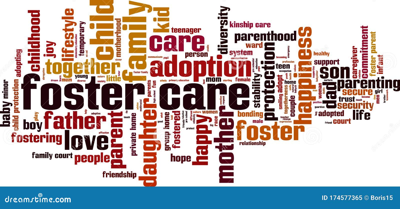 Foster Care Concept Retro Colorful Word Art Illustration ...