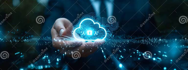 Fostering Collaboration Businessman with Cloud Computing Icons for ...