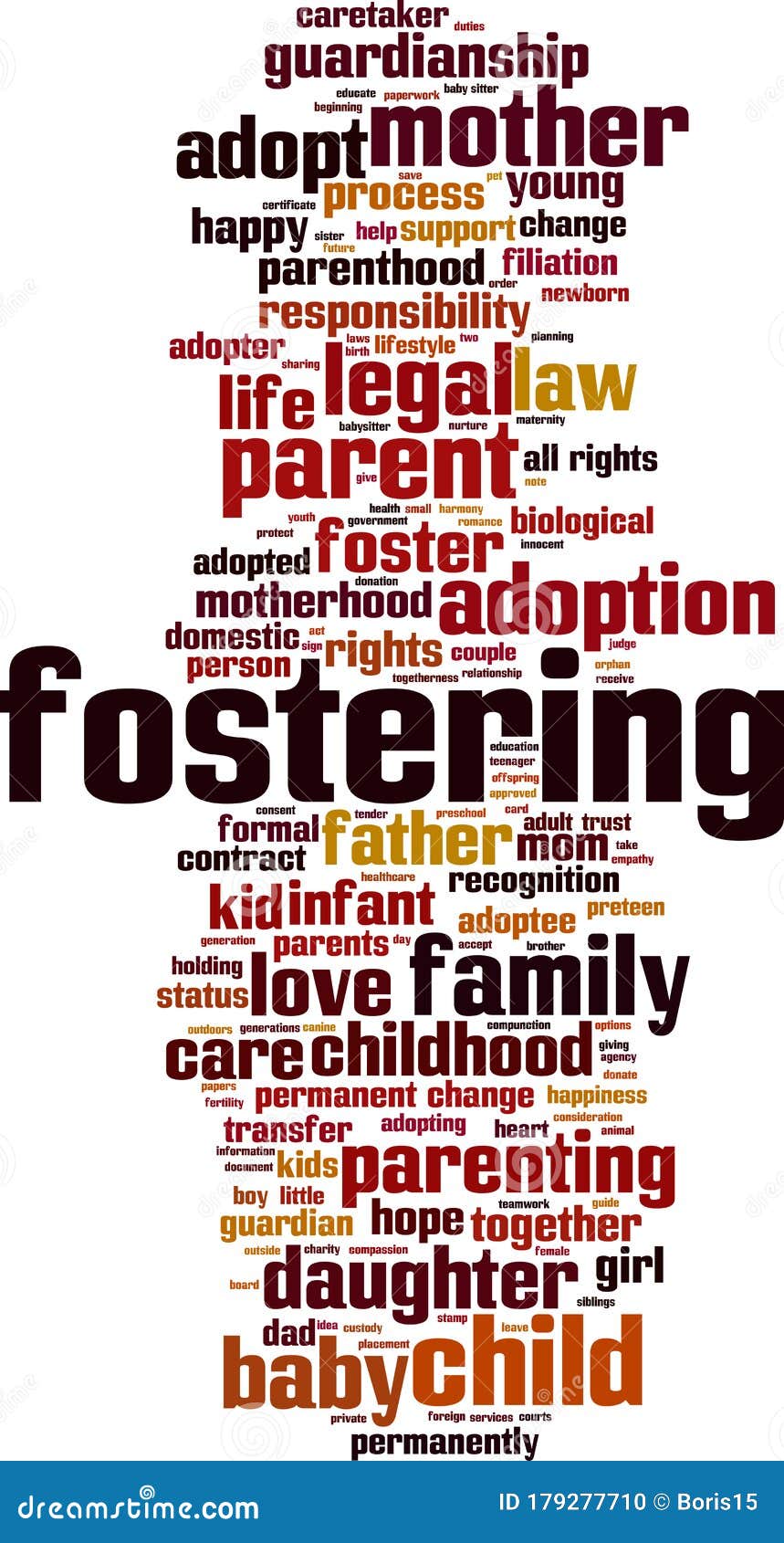 Fostering word cloud stock vector. Illustration of adoptee - 179277710
