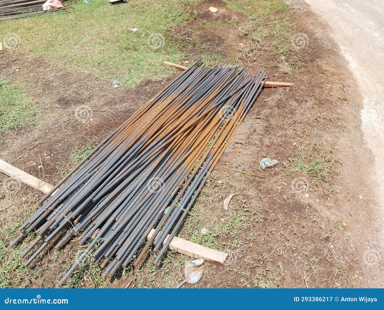 A pile of structural steel stock image. Image of house - 293386217