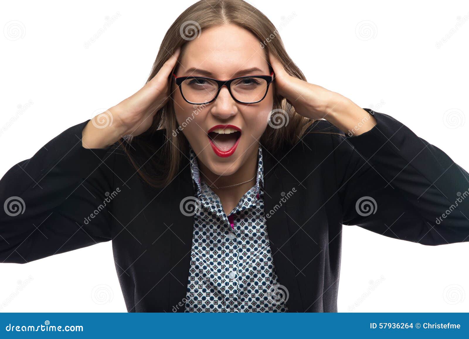 Foto Da Mulher De Negócios Cansado E Gritando Foto de Stock - Imagem de ...