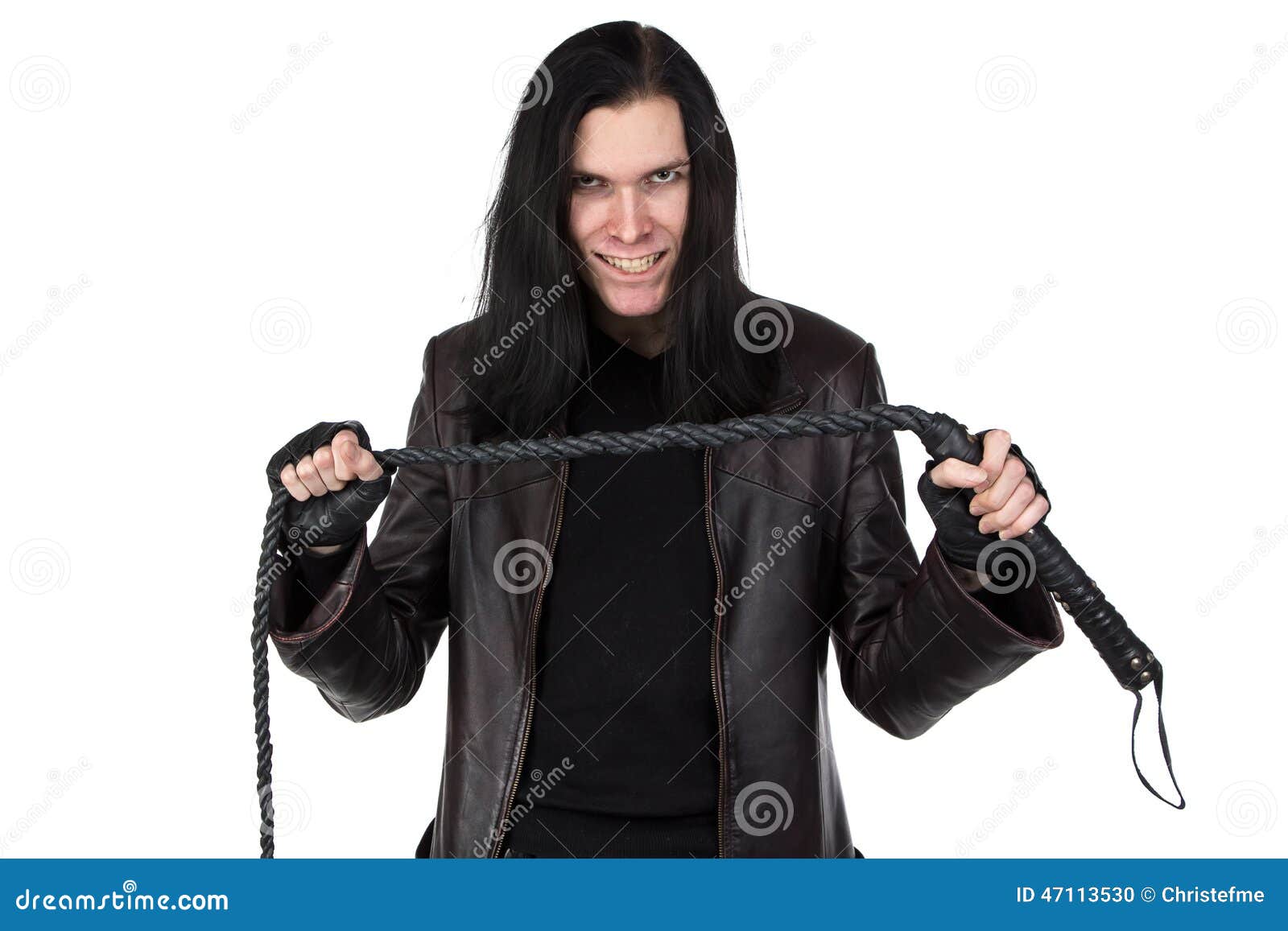Foto Del Giovane Con La Frusta Fotografia Stock - Immagine di ...