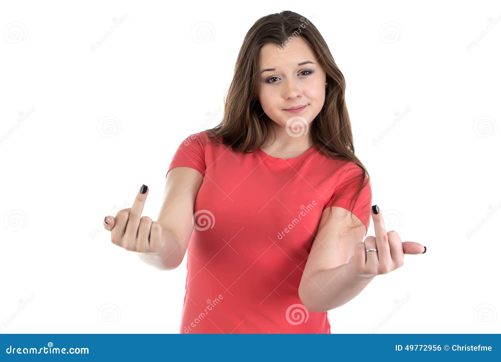 Foto Der Jugendlichen Mit Den Mittelfingern Stockfoto - Bild von ...