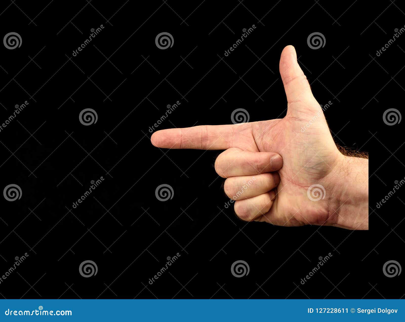 Foto Einer Mann ` S Hand, Die Eine Geste Eines Schusses Oder Der ...