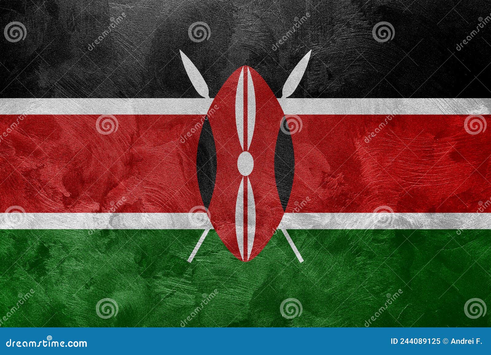 Foto Texturada De La Bandera De Kenya Stock de ilustración ...