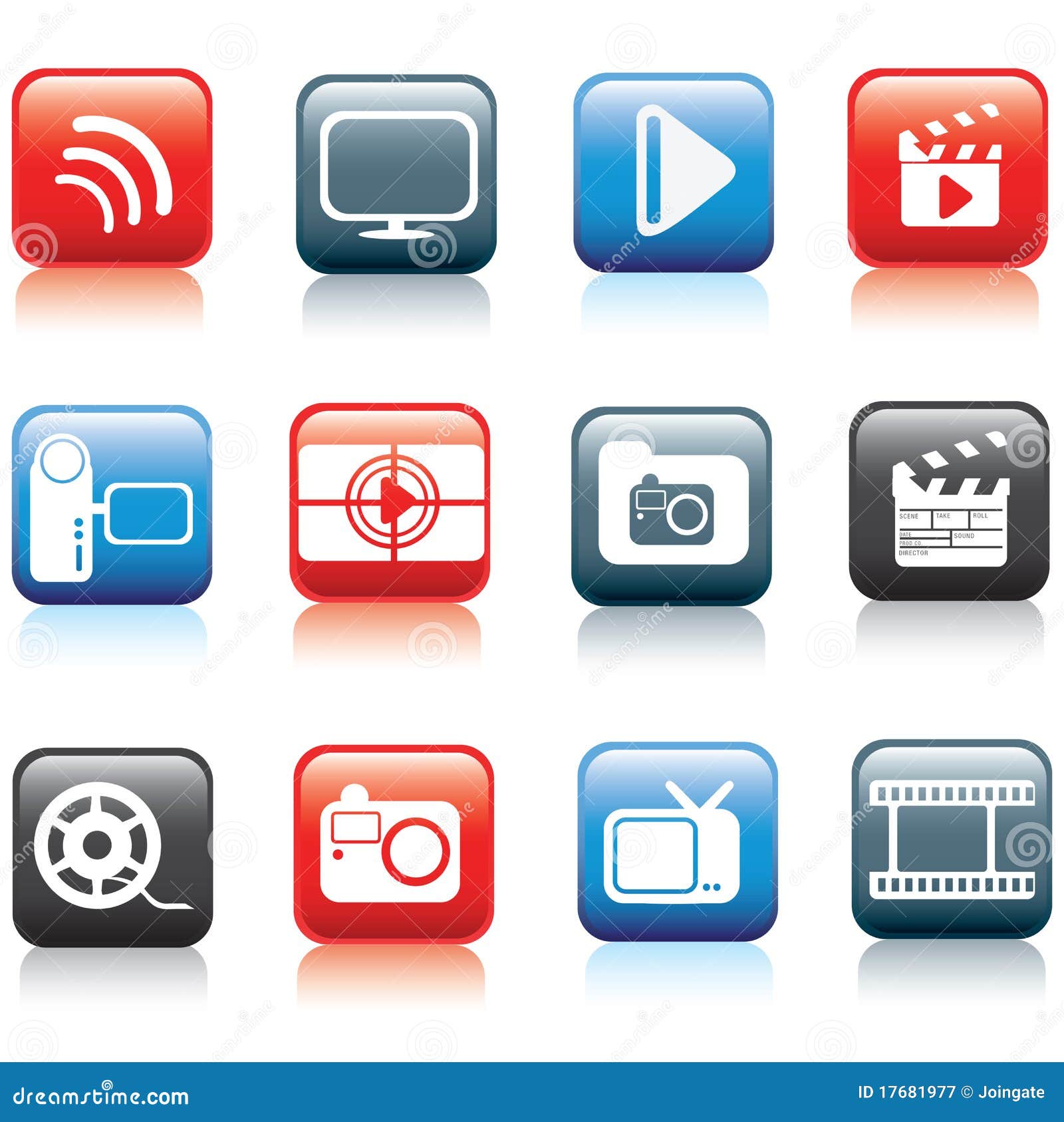 Foto Y Conjunto Del Icono De Los Multimedia Ilustración del Vector ...