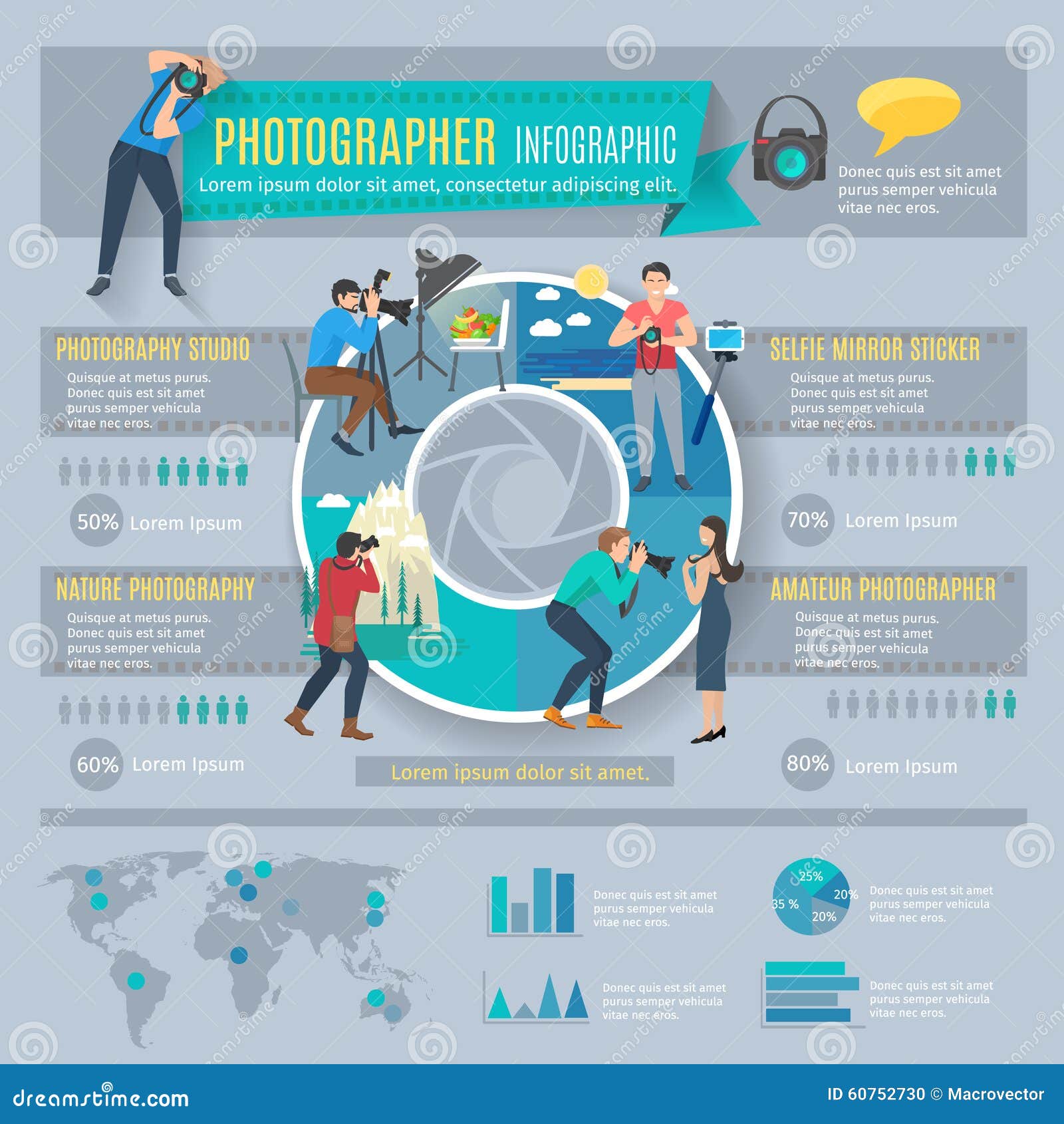 Fotograf Infographics Set vektor illustrationer. Illustration av affär ...