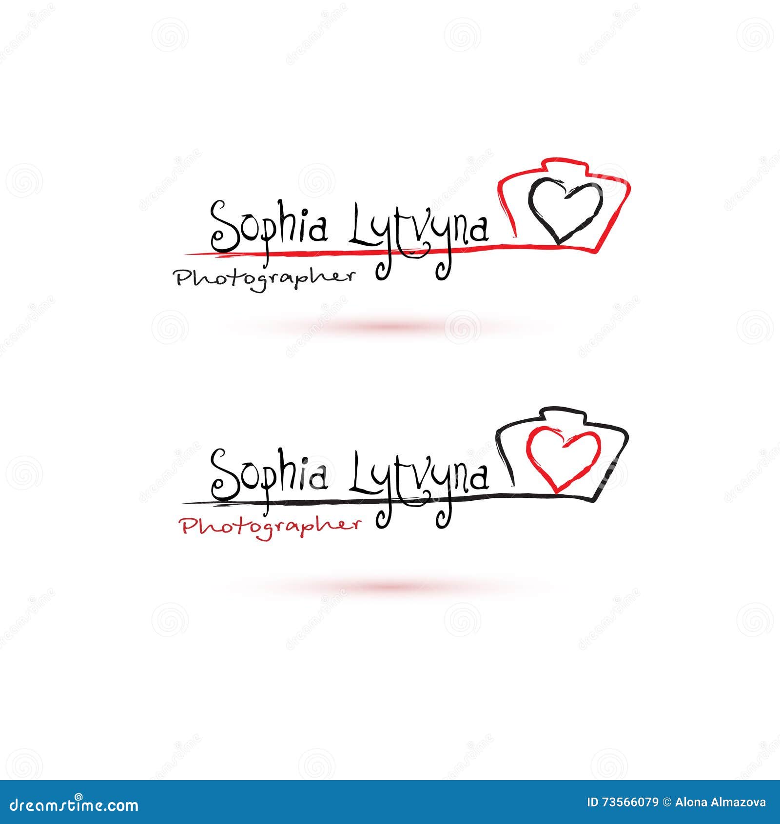 Fotograf Logo mit Herzen vektor abbildung. Illustration von film - 73566079