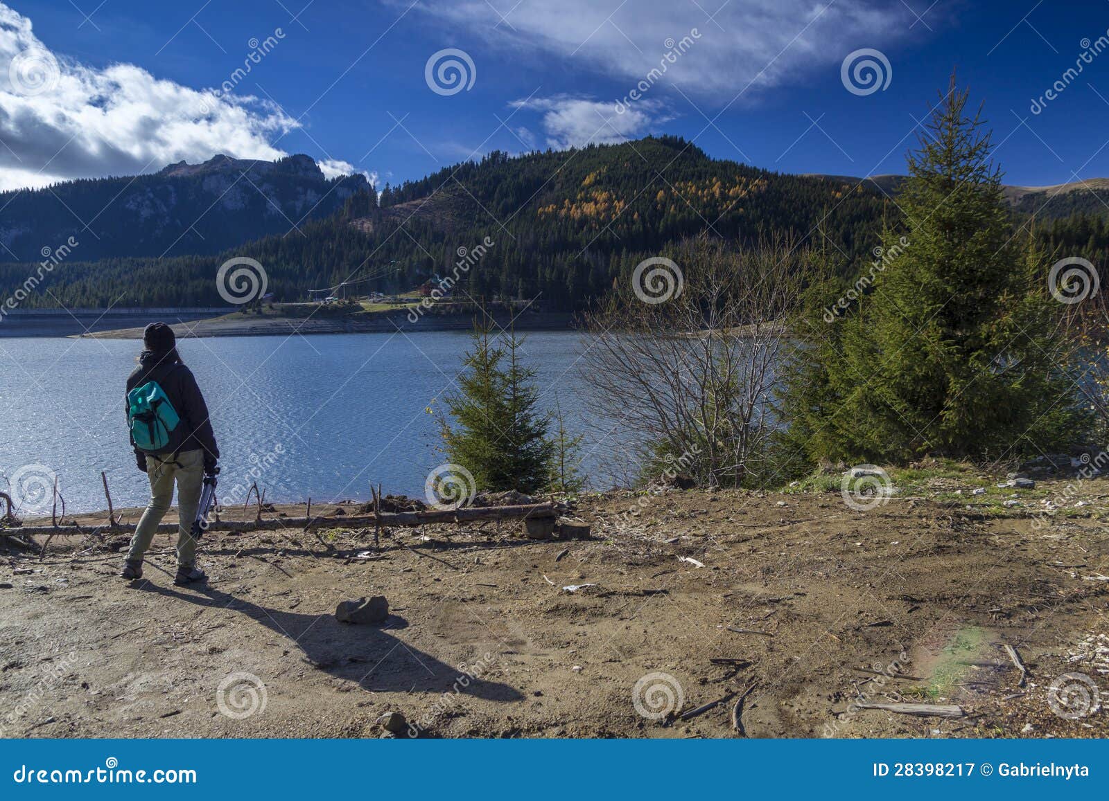 Fotographer Admiring Nature Stock Image - Image of alone, mountain ...