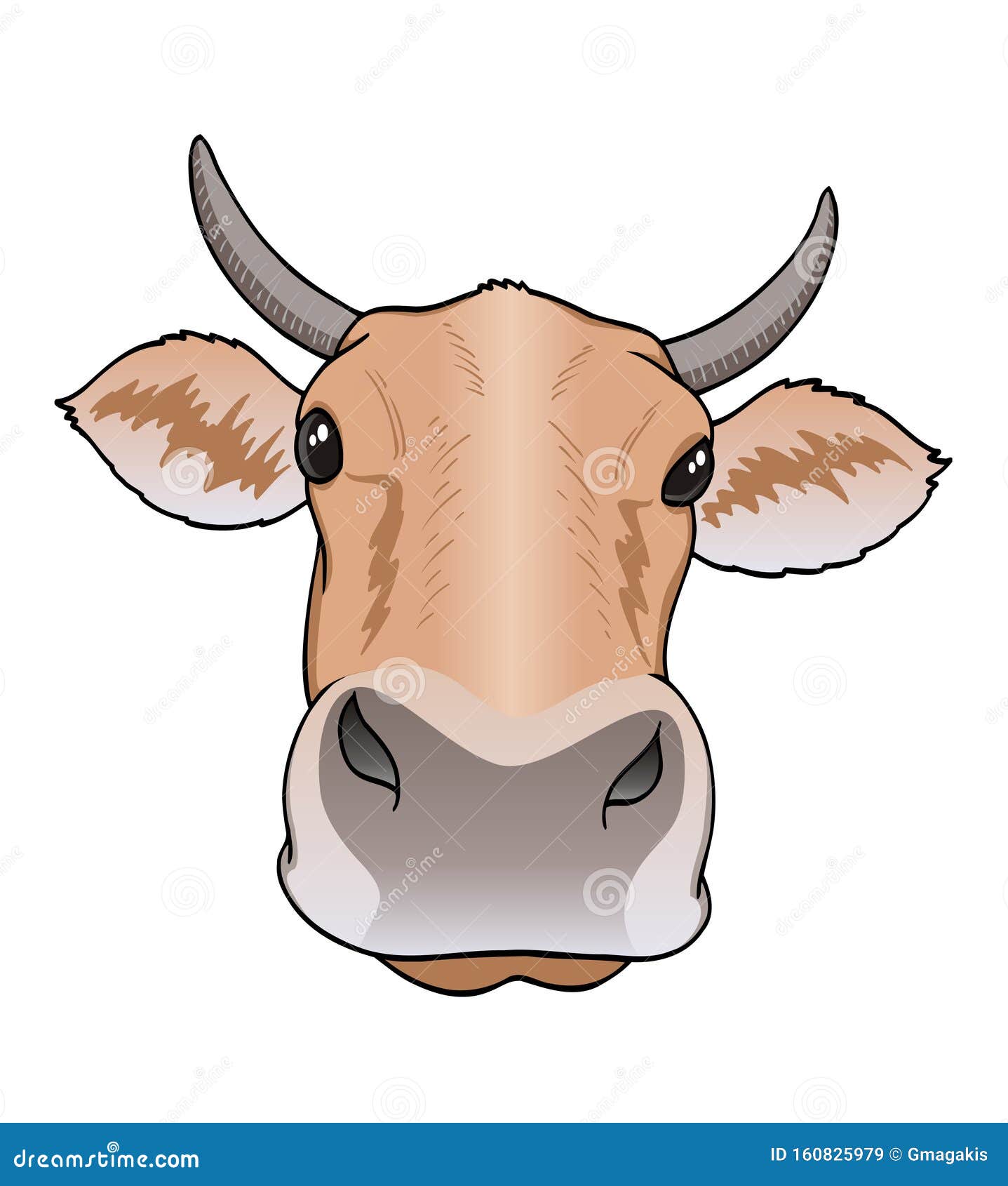 Illustrated Cow Head Royalty-Free Stock Photography | CartoonDealer.com ...