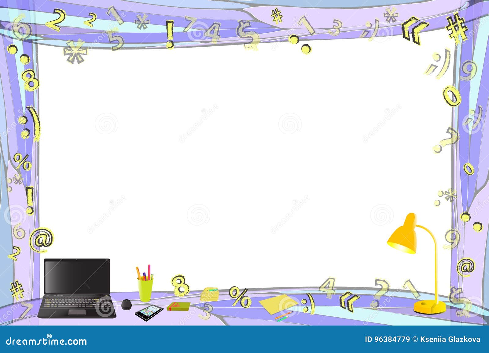 Fotorahmen Mit Symbolen Computer Stock Abbildung - Illustration von ...