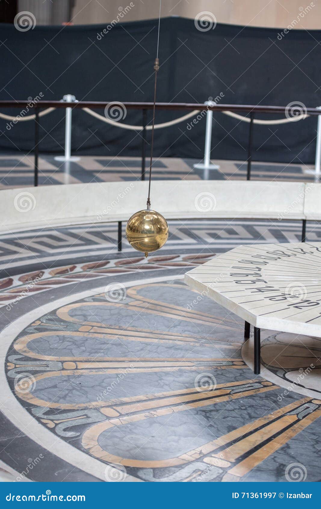 Foucault Pendulum Inside Paris Pantheon Stock Image - Image of light ...