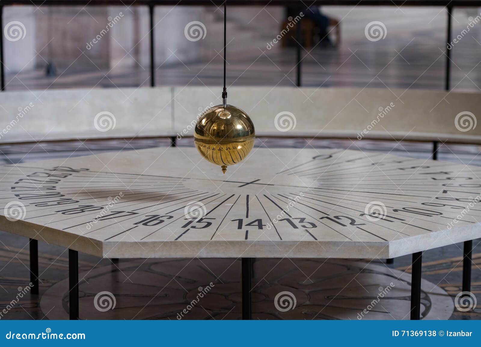 Foucault Pendulum Inside Paris Pantheon Stock Photo - Image of frame ...