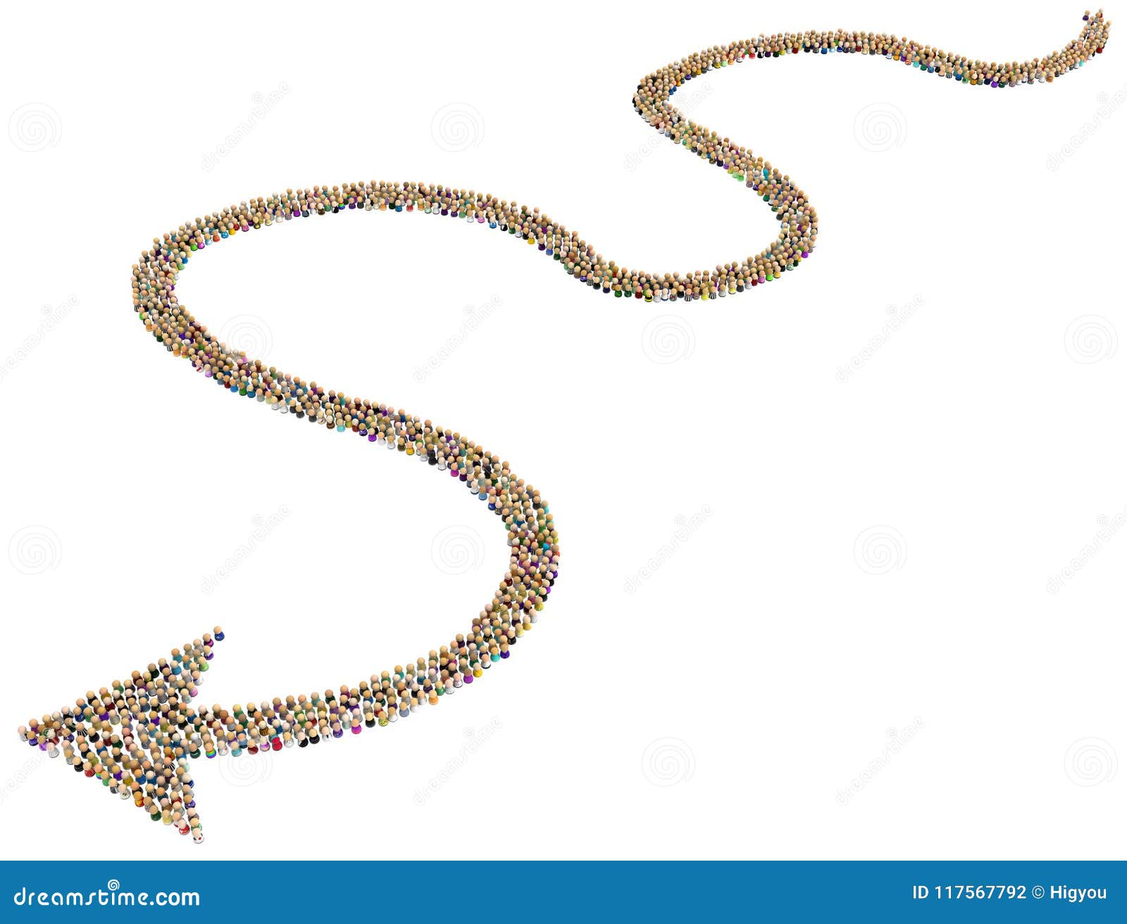 Foule De Bande Dessinée, Forme Sinueuse De Flèche Illustration Stock ...