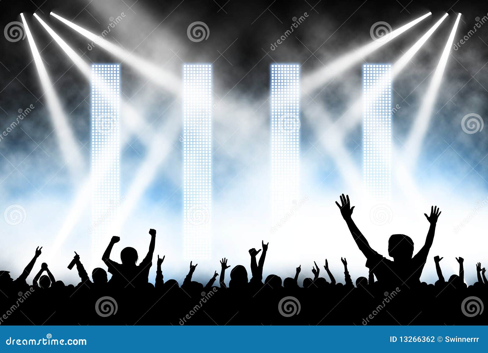 Foule de concert illustration stock. Illustration du foule - 13266362