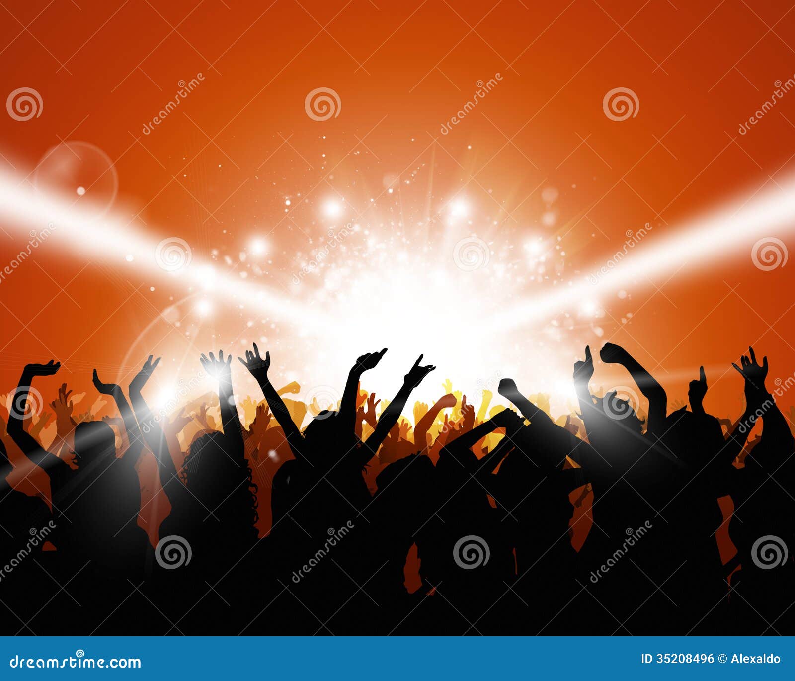 Foule de concert illustration stock. Illustration du matraquer - 35208496