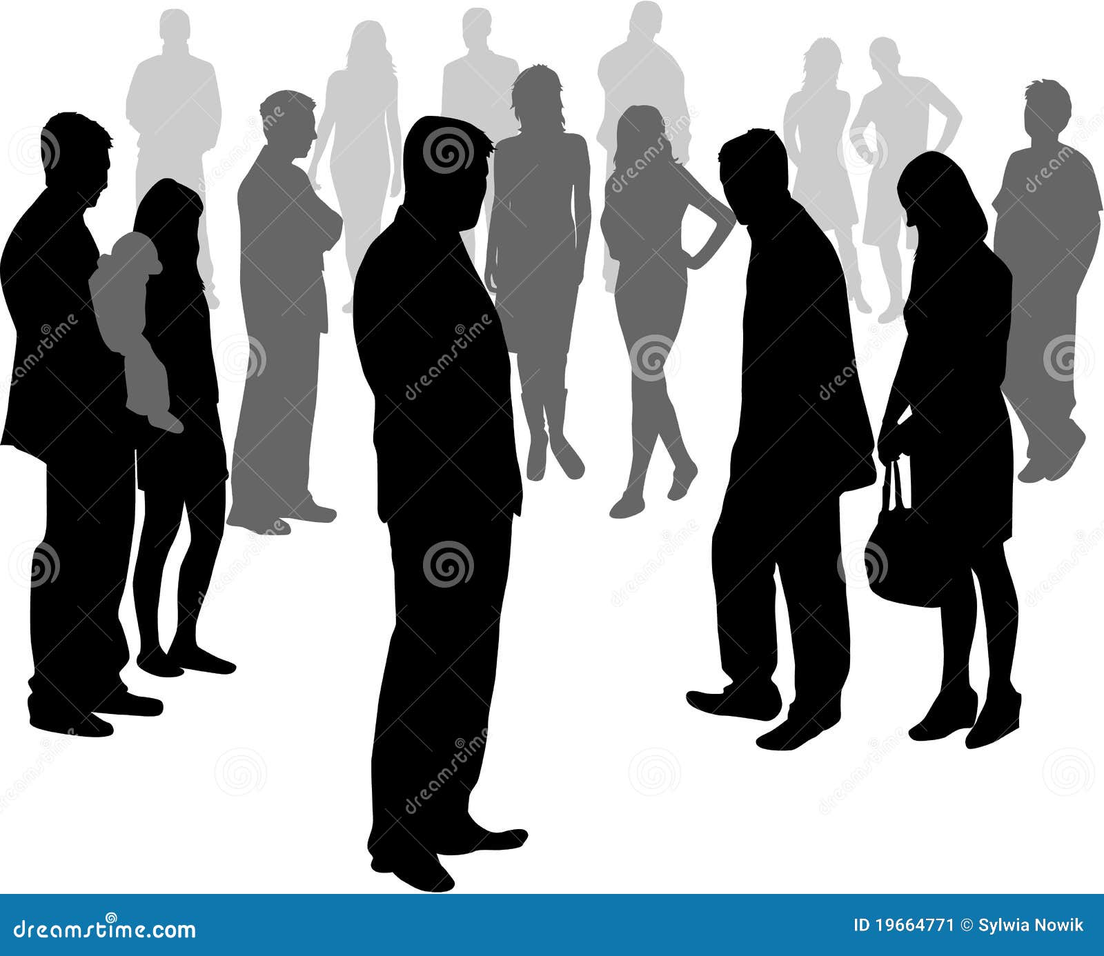 Foule de gens illustration de vecteur. Illustration du gosses - 19664771