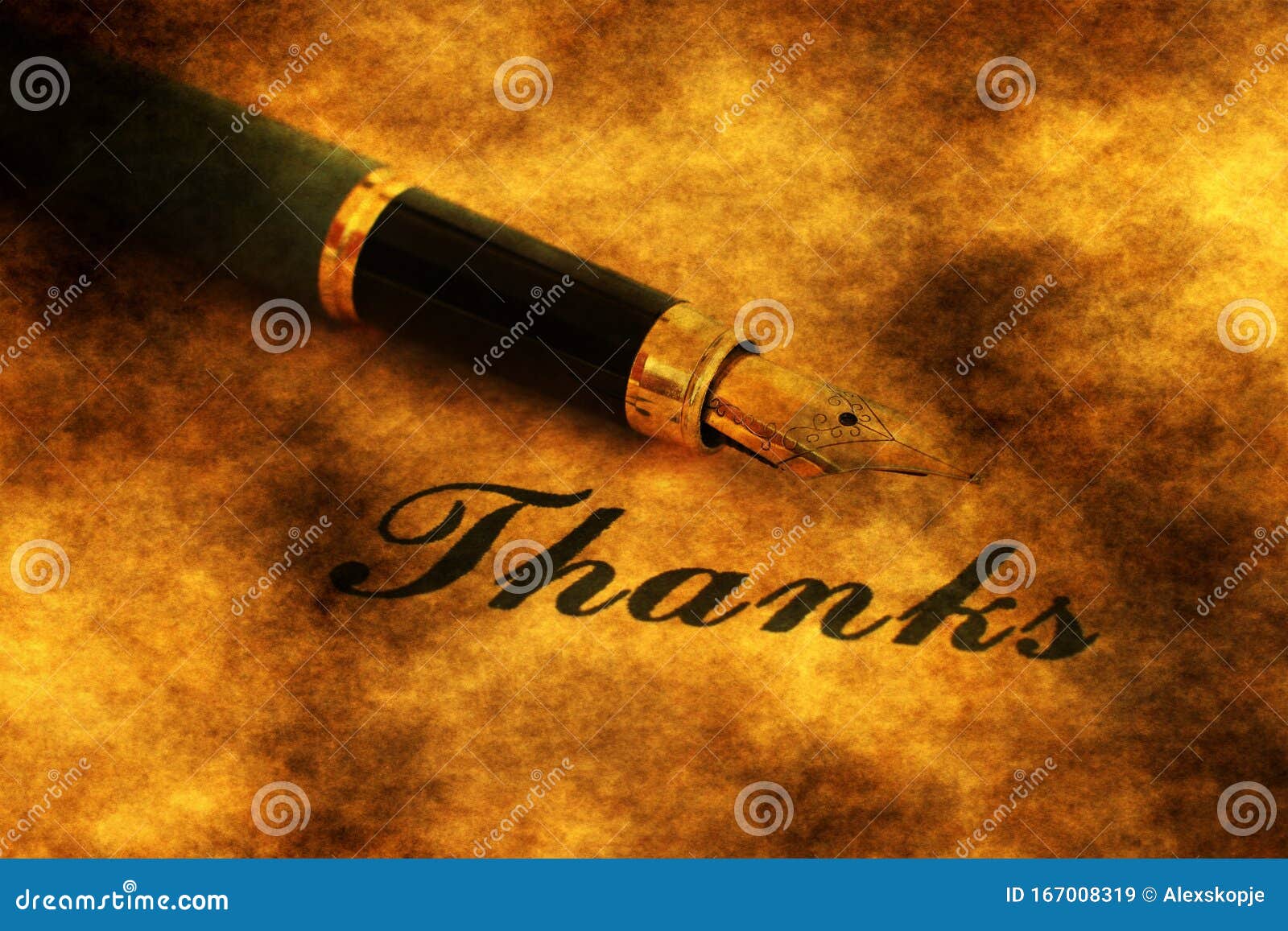 Fountain Pen on Thank You Text Stock Image - Image of signature ...