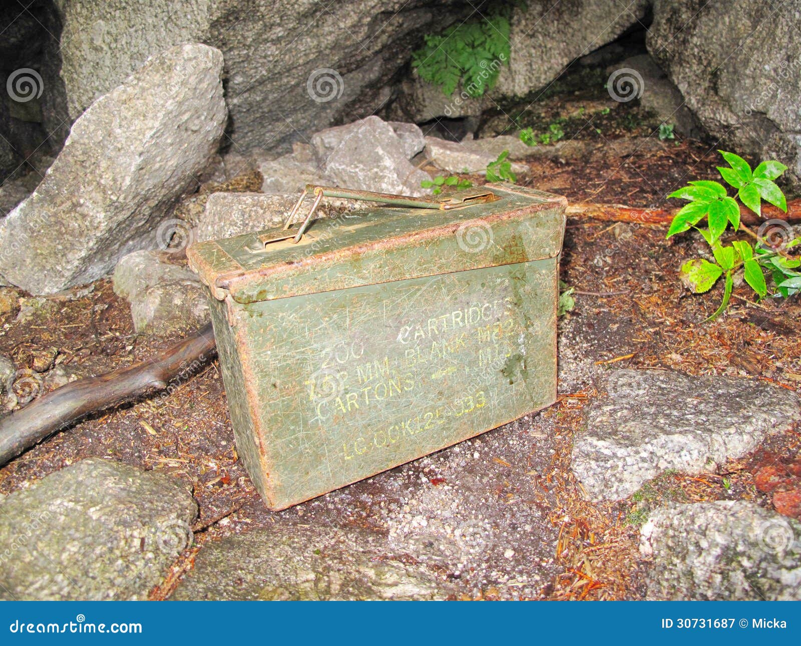 Found Cache from Geocaching Game. Stock Image - Image of exploration ...