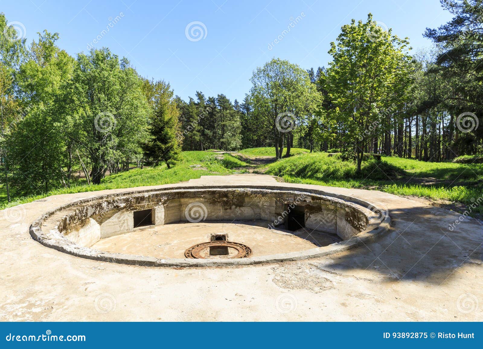 Foundation of an Ancient Cannon Platform Stock Image - Image of beton ...
