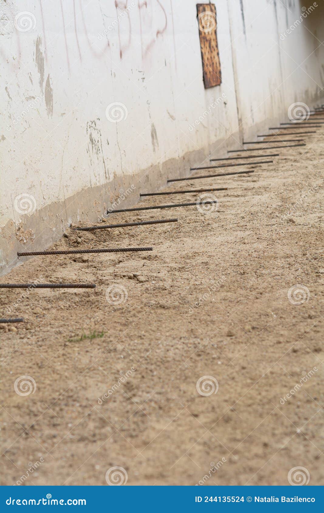Foundation Blind Area Preparing. Basic Formwork Marking. Blind Area ...